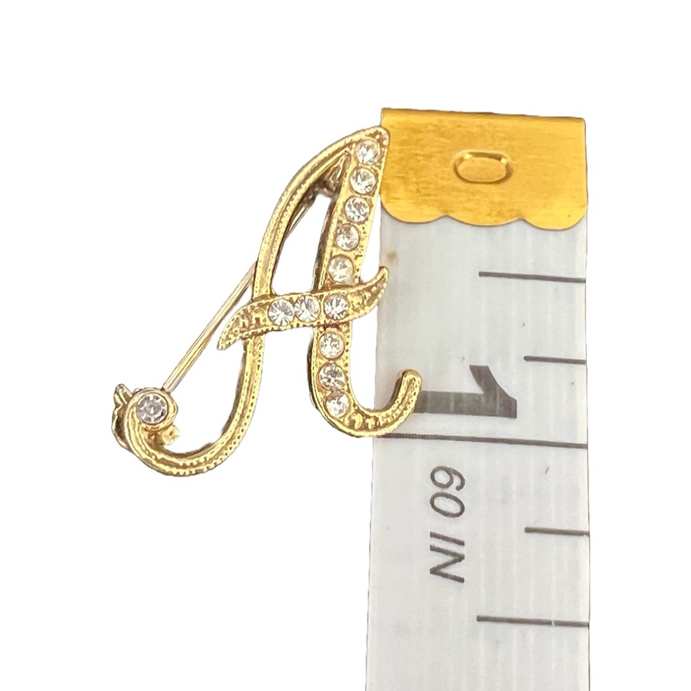 Vintage Letter "A" Pin Brooch - Gem